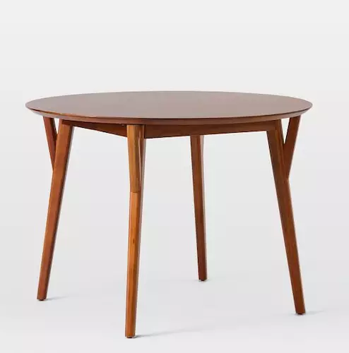 West Elm Mid-Century zaokrąglony stół do jadalni z możliwością rozbudowy