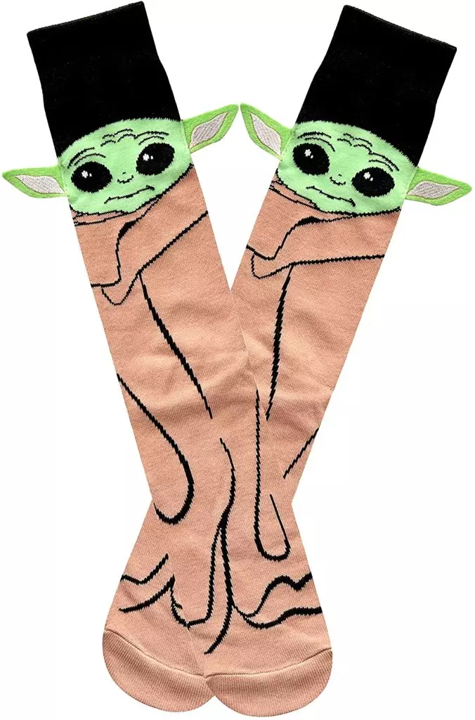 Star Wars Baby Yoda with Embroidered Ears 성인 크루 양말