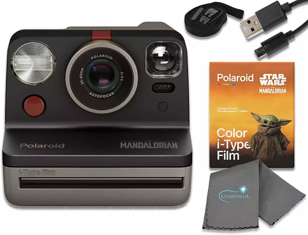 Càmera de pel·lícula instantània Polaroid Now I-Type - Paquet de Star Wars The Mandalorian Edition