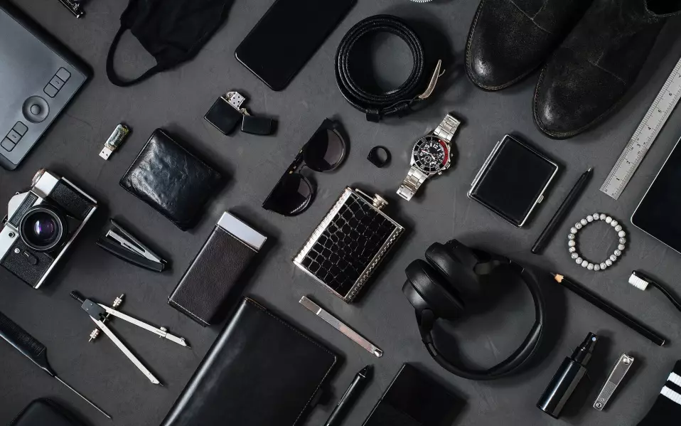 Fotografie topview flat lay stil modern