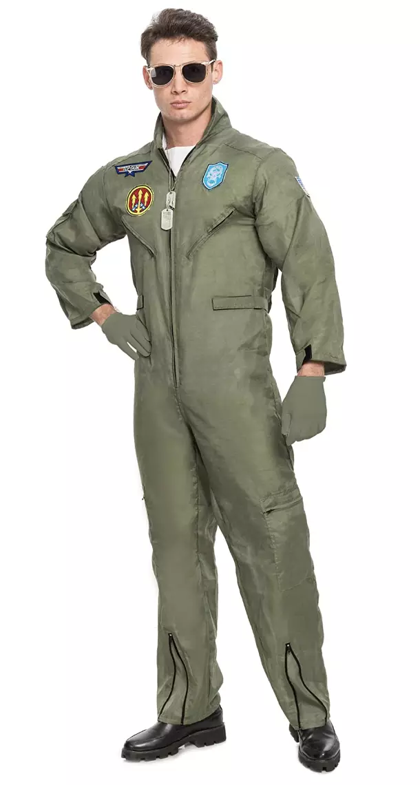 Top Gun skrydžio kostiumas Helovino kostiumas, darbui tinkami Helovino kostiumai, Helovino kostiumai suaugusiems