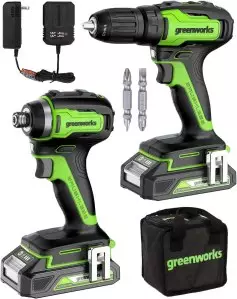 Greenworks 24V Max Cordless Brushless Drill + Impact Combo Kit