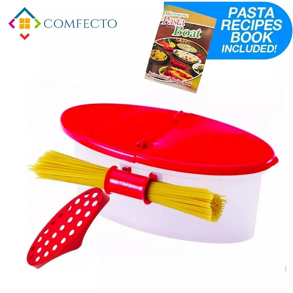 Comfecto Microwave Pasta Cooker with Strainer Amazon