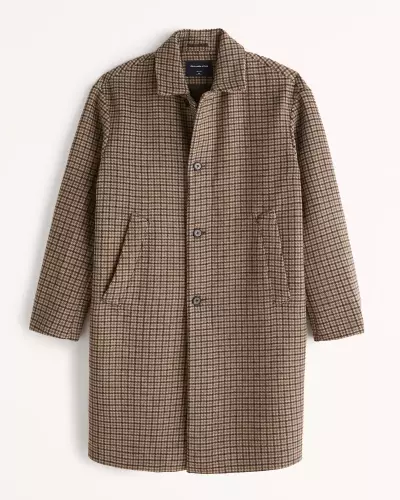 Abercrombie na Fitch Plaid Mac Coat