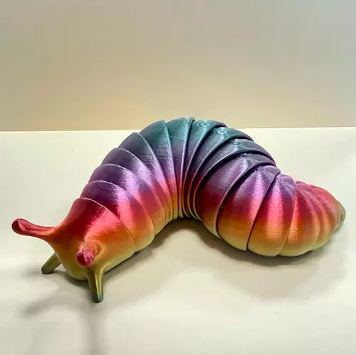 Nate's 3D Printed Gifts Flexible Slug Fidget Toy