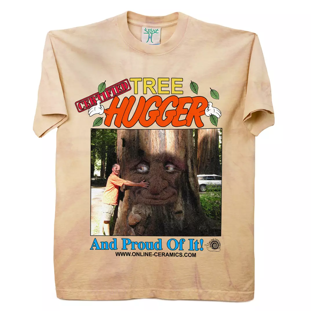 Camiseta de cerâmica on-line Tree Hugger, camiseta de natureza para homens