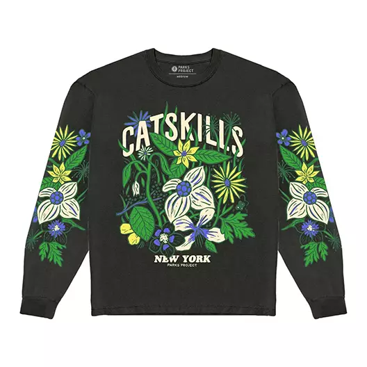 Parks Project Catskills Flower Patch Langarm-T-Shirt, Natur-T-Shirts für Männer