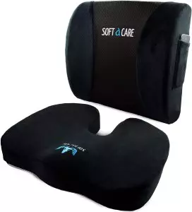 SOFTaCARE Cúr Cuimhne Ortaipéideach Coccyx agus Pillow Tacaíochta Lumbar