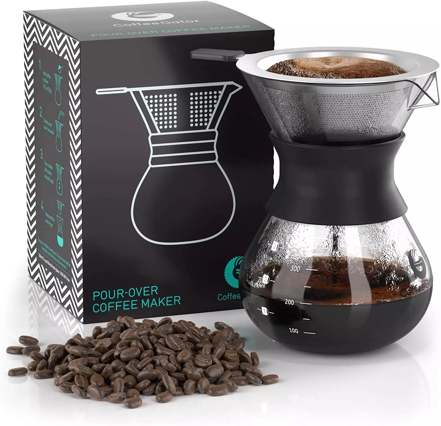 Coffee Gator Paperless Pour Over Coffee Dripper Brewer