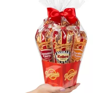 Коробка Popcornopolis с 6 мини-подарочными корзинами с попкорном