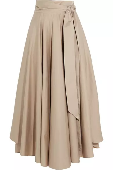 TIBI: חצאית מקסי אובי כותנה-קרפ - 425 דולר