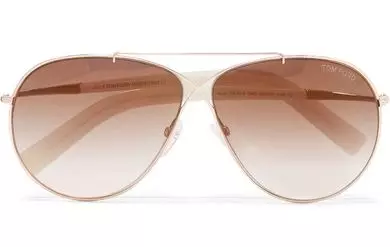 TOM FORD: Eva Aviator Style Rose Goldtone solbriller