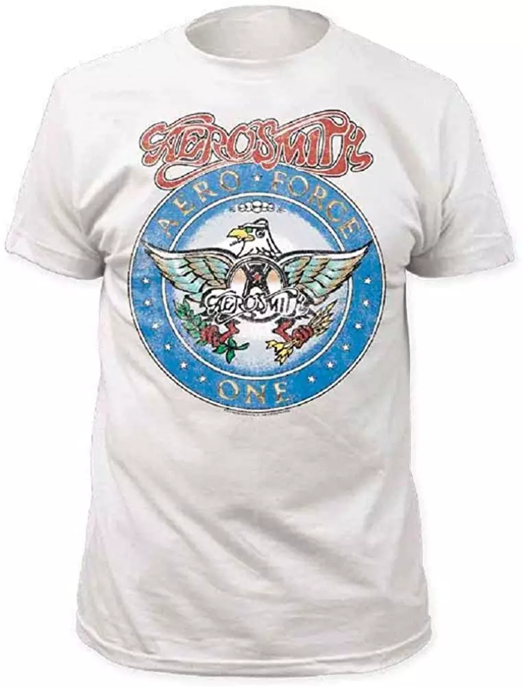 Tasirin Aerosmith Aero Force na Maza Farin T-Shirt Gajeren Hannu