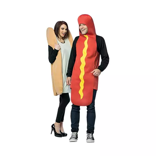 Trang phục của cặp đôi Hot Dog và Bun; trang phục halloween của cặp đôi hài hước / ý tưởng trang phục của cặp đôi hài hước