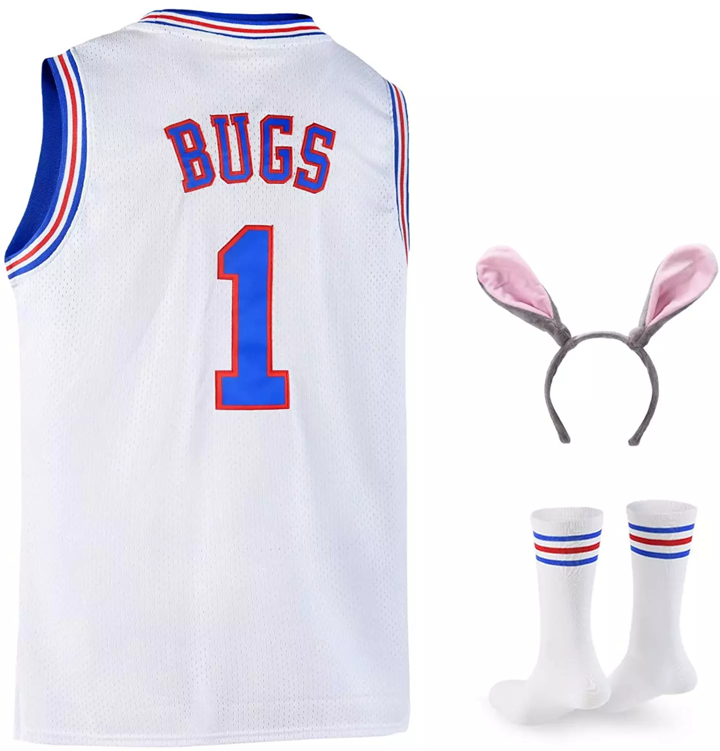 Bugs Bunny #1 Space Jam Movie Jersey tare da Kunnen Bunny da Safa; kayan ado na halloween na ma'aurata / ban dariya ma'aurata's kayan ado