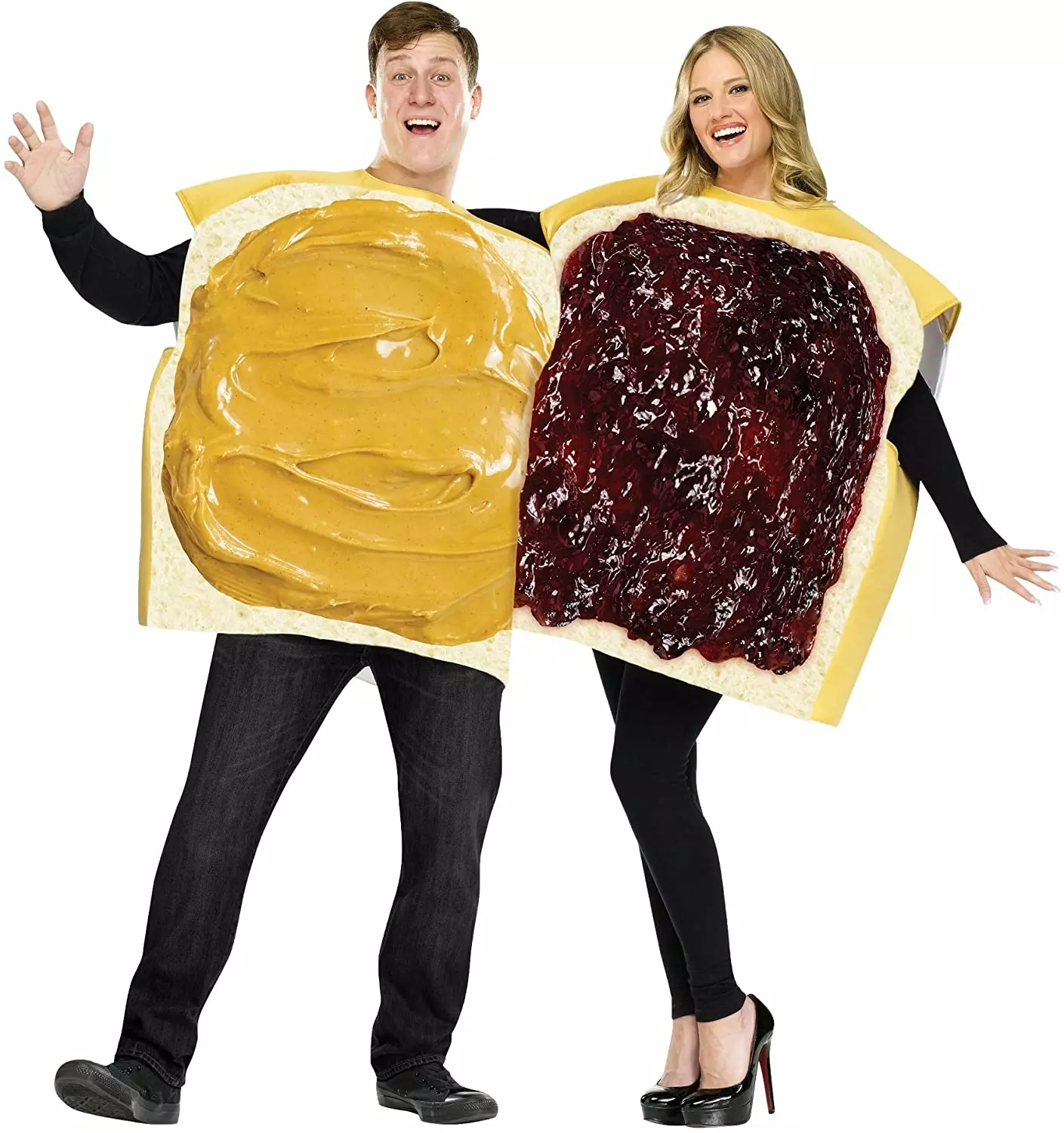 Plenkreska Arakida Butero kaj Ĵelea Kostumo; funny couple’s halloween costumes / funny couple’s costume ideas