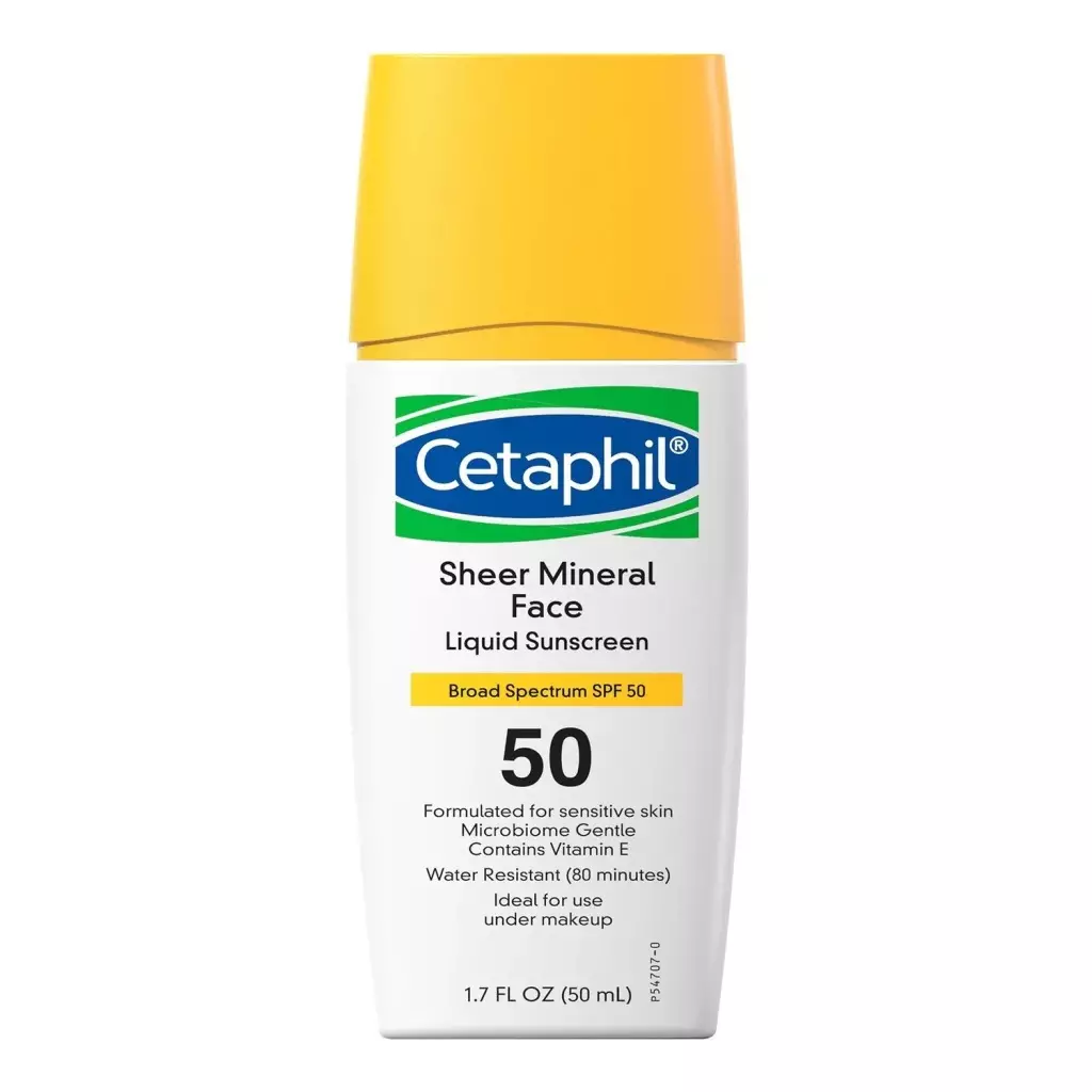 Cetaphil Sheer 100% Mineral Face Sunscreen SPF 50, ກວ້າງ Spectrum