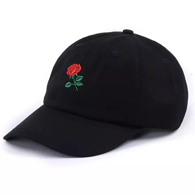 Cappello da papà ricamato con rose