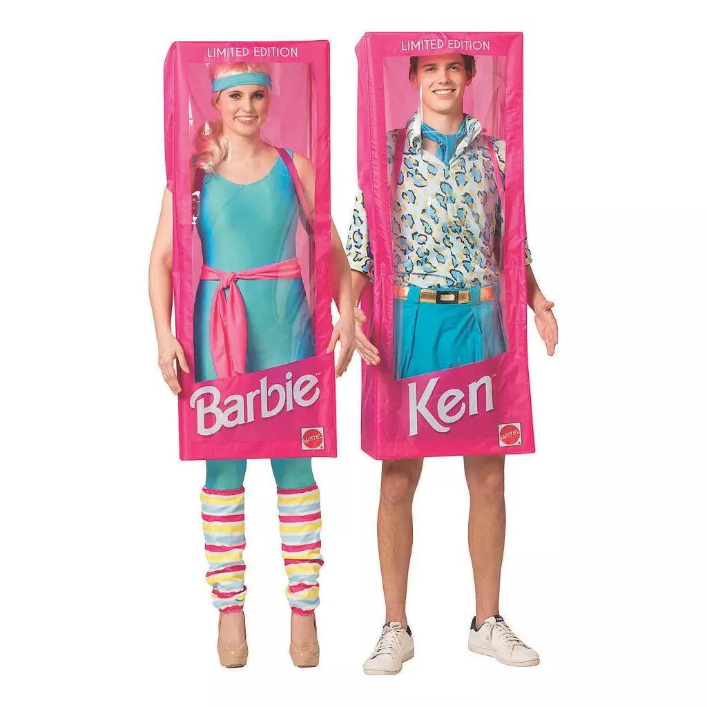 pi bon koup Halloween kostim- Barbie granmoun ak Ken koup kostim