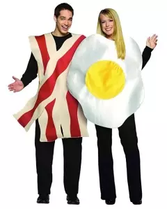 костюм за двойки с бекон и яйца за Хелоуин, най-добрият костюм за двойки