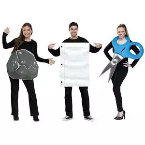 Забавен Светски костим за возрасни рок, хартија, ножици