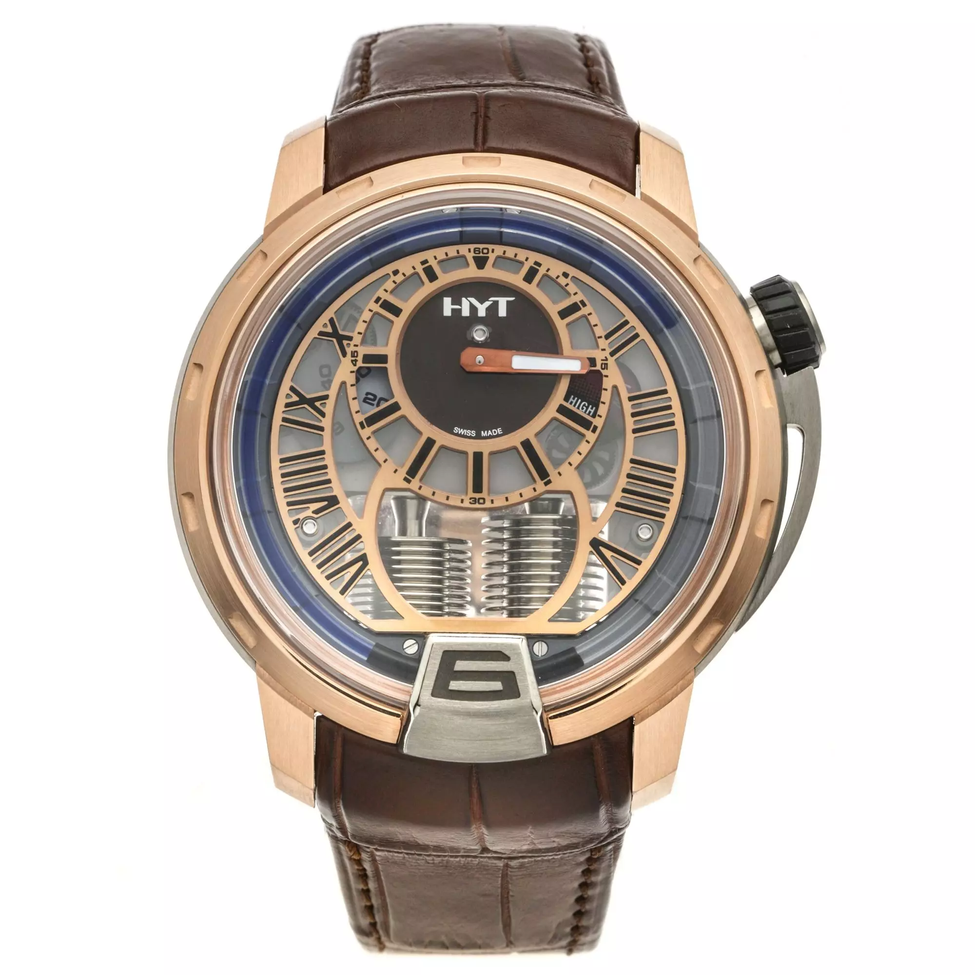 HYT-H1-Air-Classic-18K-Rose-Gold-And-Titanium-Manual-Wind-Jam Tangan Pria