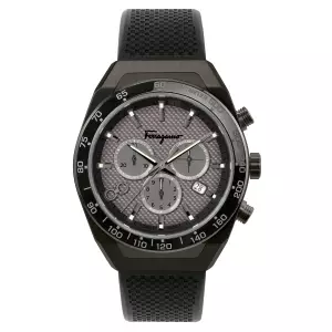 Salvatore Ferragamo SLX 크로노그래프 고무 스트랩 시계, 43mm