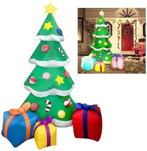 Joiedomi 7 Foot LED Light Up Giant Christmas Tree Inflatable