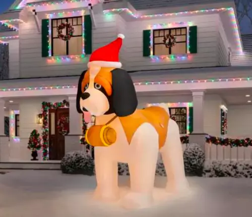 Home Accents Holiday 8.40 ft. Airblown St Bernard Christmas Inflatable