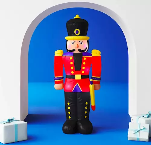 Hashtag Home Nutcracker Toy Soldier LED Lighted Outdoor Air Blown Christmas Inflatable