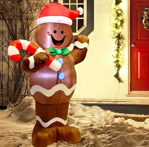 Hashtag Home Natal Gingerbread Man Inflável