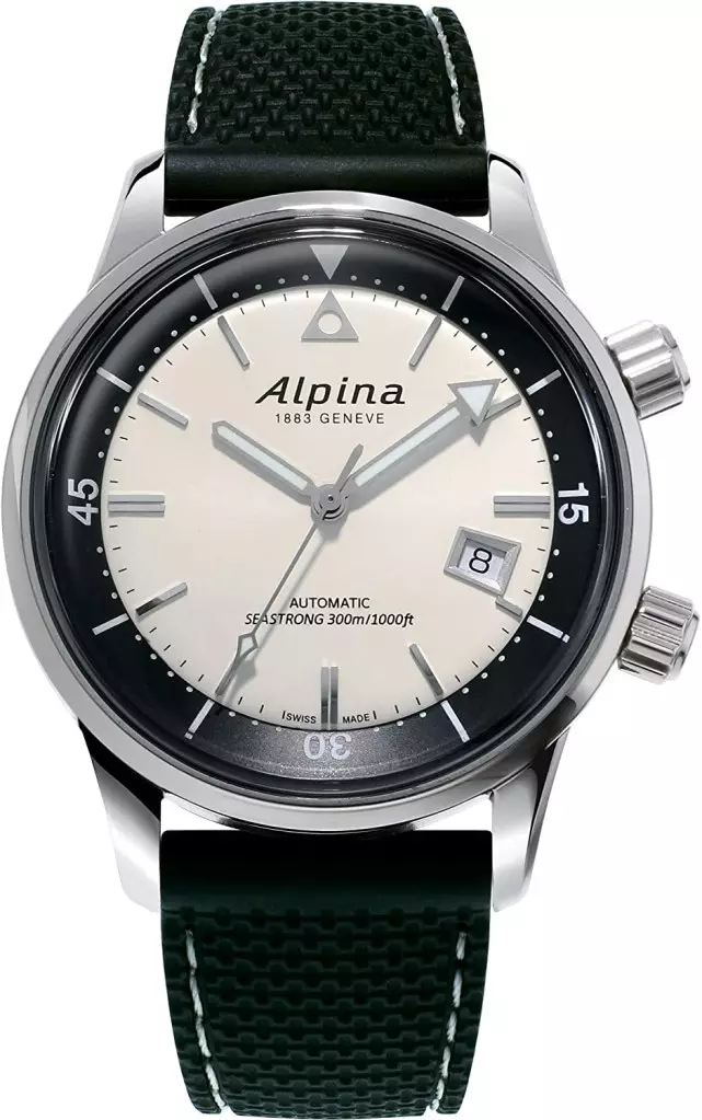 Alpina-Seastrong-Roestvrijstalen-Automatisch-zelf-Wind-Horloge-met-Rubber-band