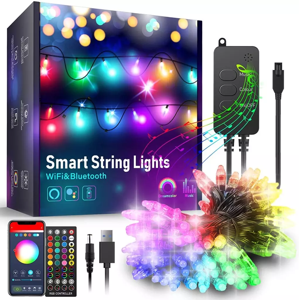 Popotan Smart Outdoor String Lights With Music Sync