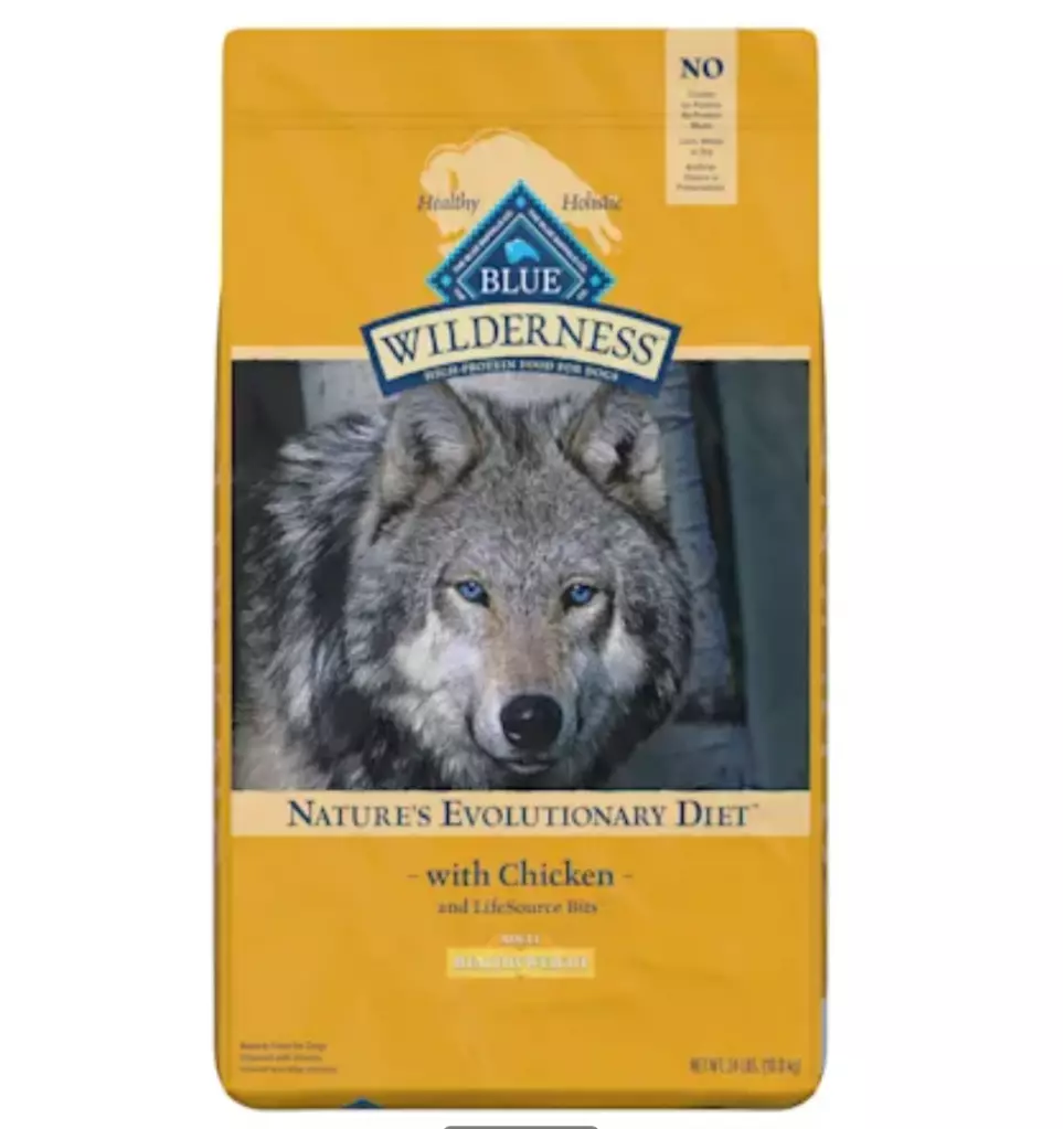 Blue Buffalo Blue Wilderness အရွယ်ရောက်ပြီးသူ ကျန်းမာရေးအတွက် အလေးချိန် ကြက်သားကြော် ခွေးခြောက်အစားအစာ-အကောင်းဆုံး-ခွေး-အစားအစာများ