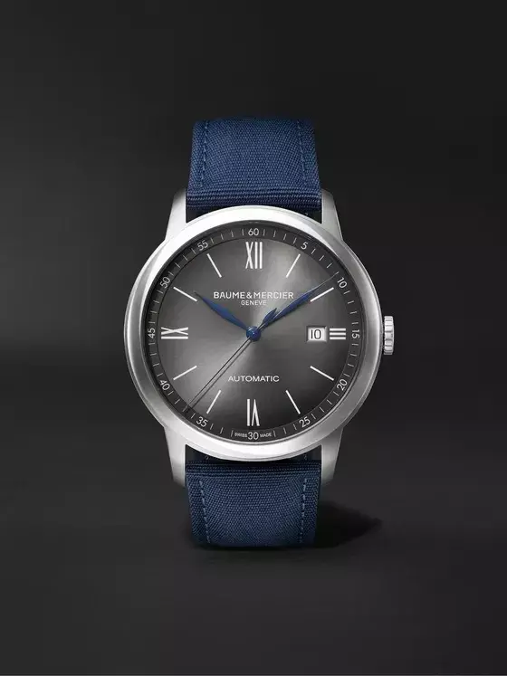 Baume-et-Mercier-Classima-Automatic-42MM-stalowo-płócienny-zegarek
