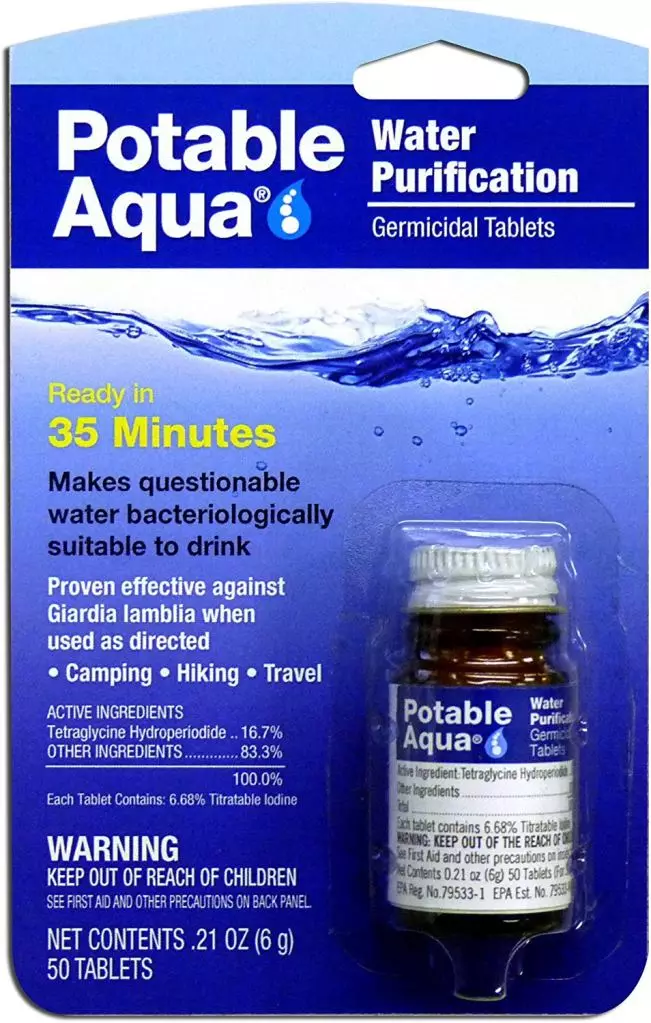 prenosna tableta za čiščenje vode aqua