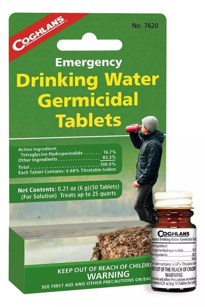 tablety na čištění vody coghlans nouzové tablety na pitnou vodu