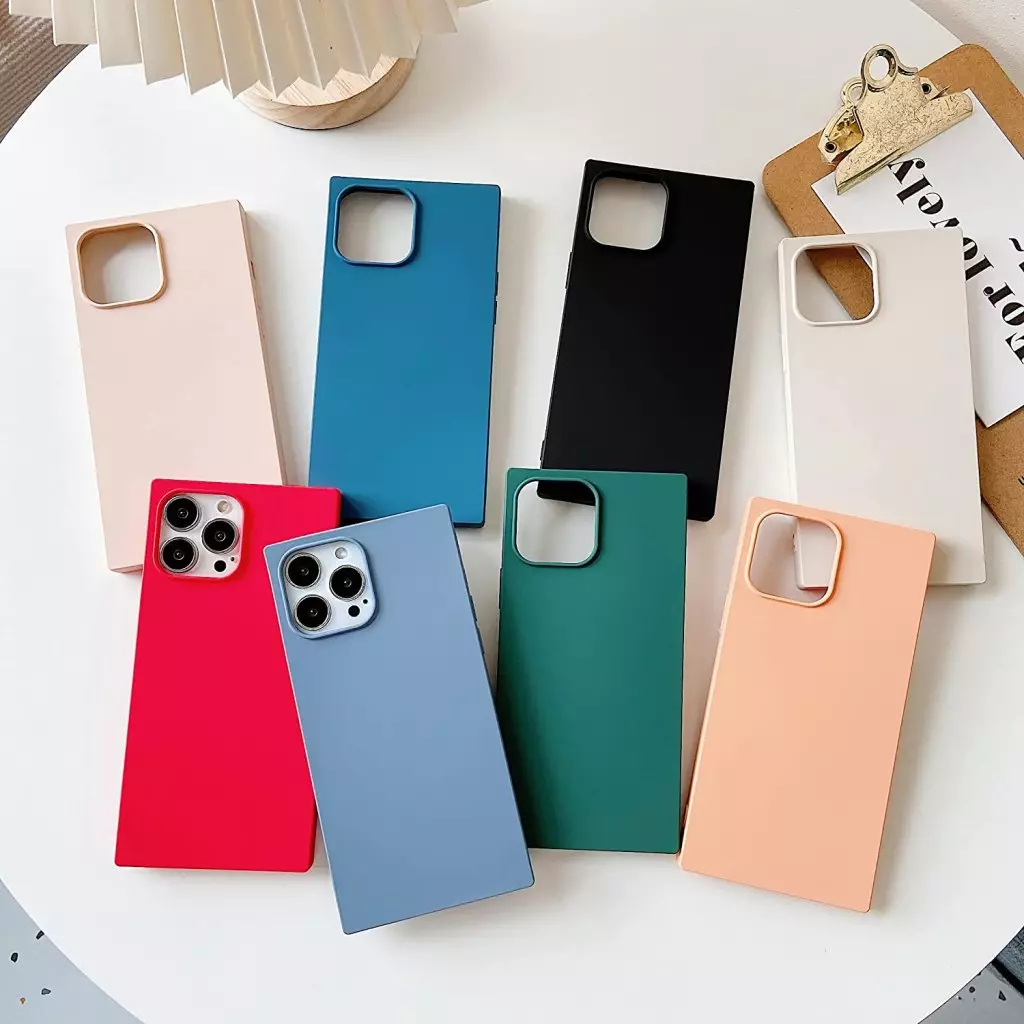 Casing iphone kotak berwarna-warni Cococomi