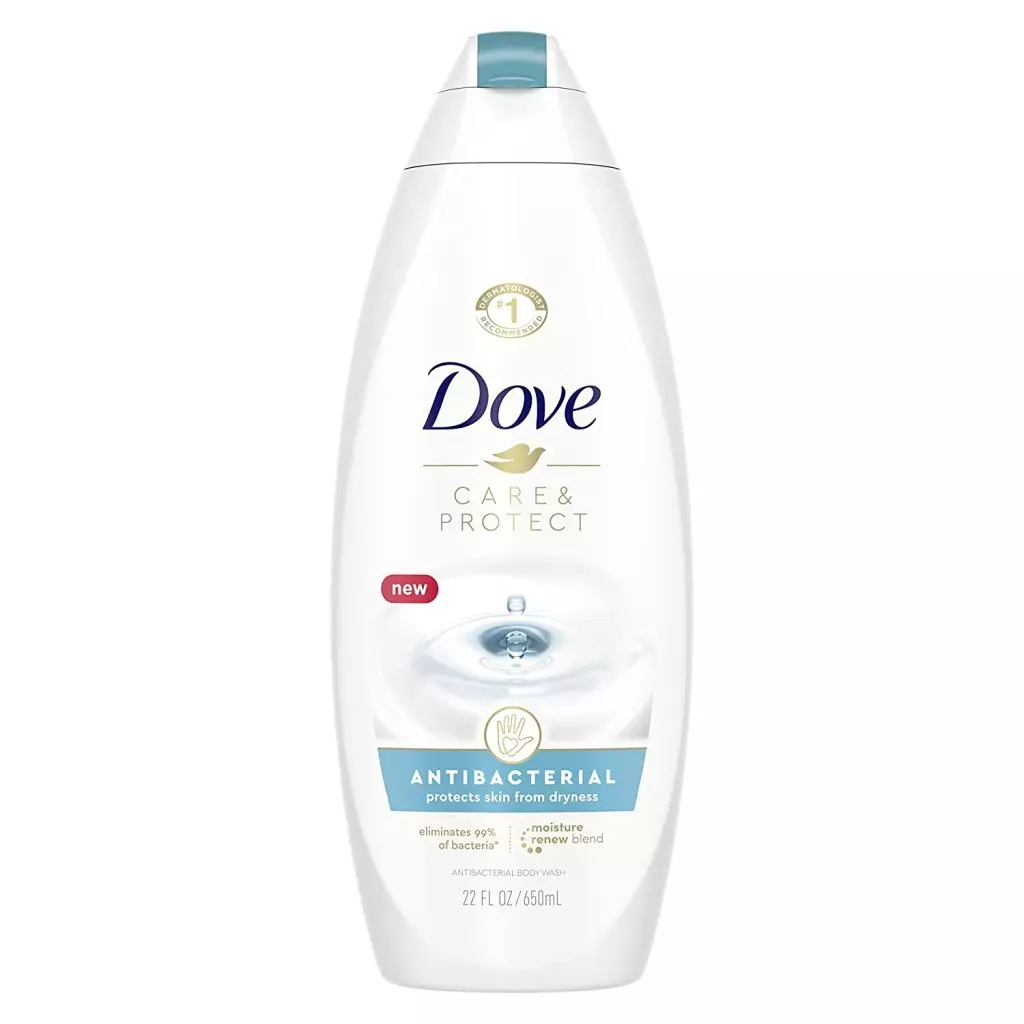 Dove Care & Protect Antibacterial Body Wash, plej bonaj kontraŭbakteriaj korpolavoj