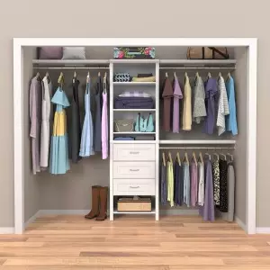 White wood closet system