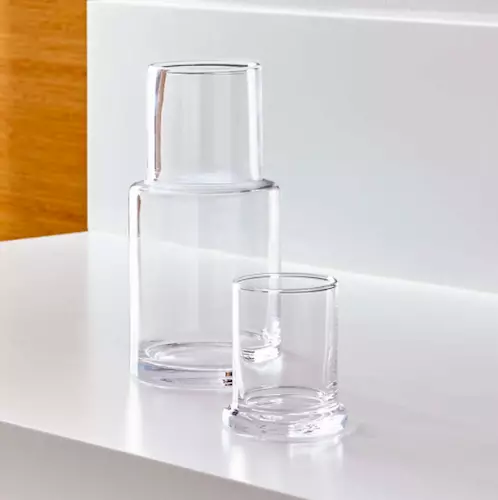 Crate & Barrel Clear Glass Carafe