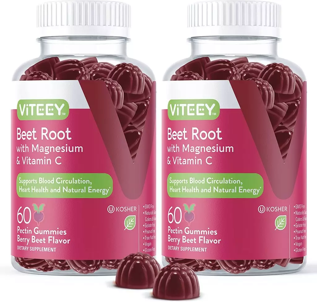 Beet Root Gummies nrog Magnesium & Vitamin C