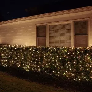 Tradicións Kringle claras luces de rede, como colgar luces de Nadal
