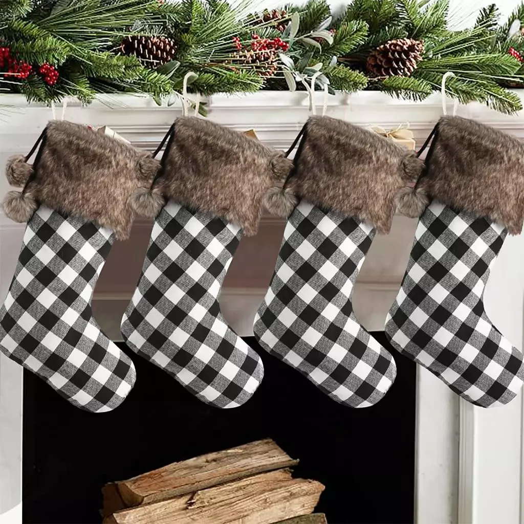 Confezione da 4 calze di Natale Meriwoods
