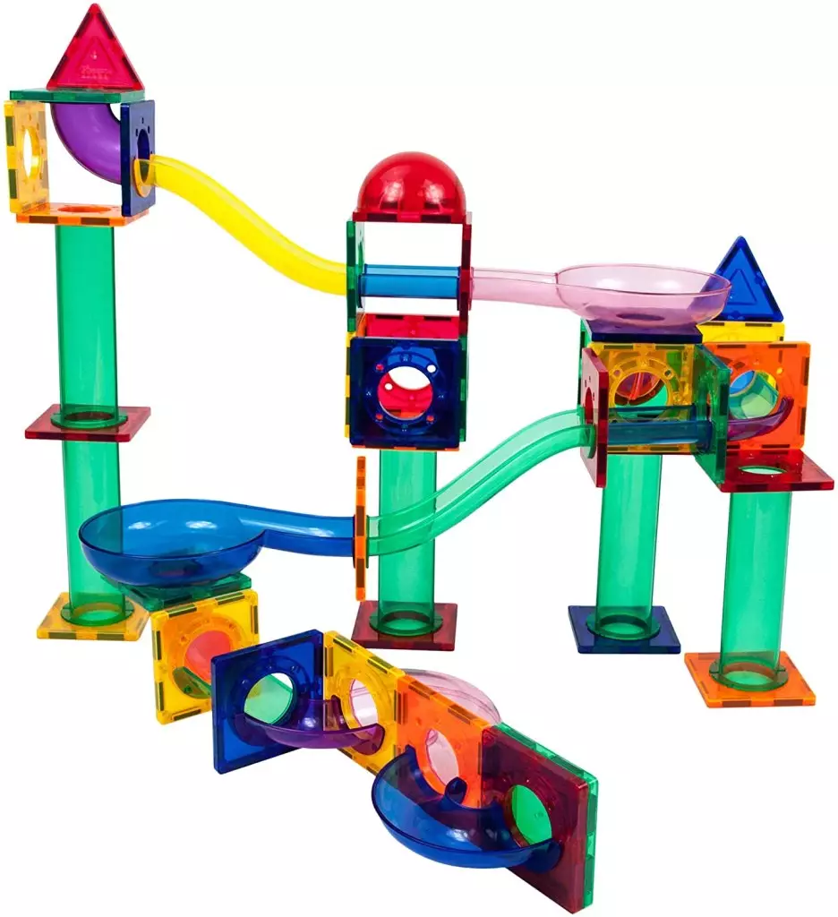PicassoTiles 70 Piece Marble Run Race Track