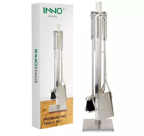 INNO STAGE 5-Piece Stainless Steel Fireplace Tools Set