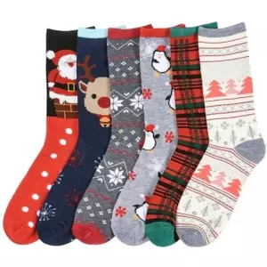 I&S 6 Pairs Christmas Crew Socks