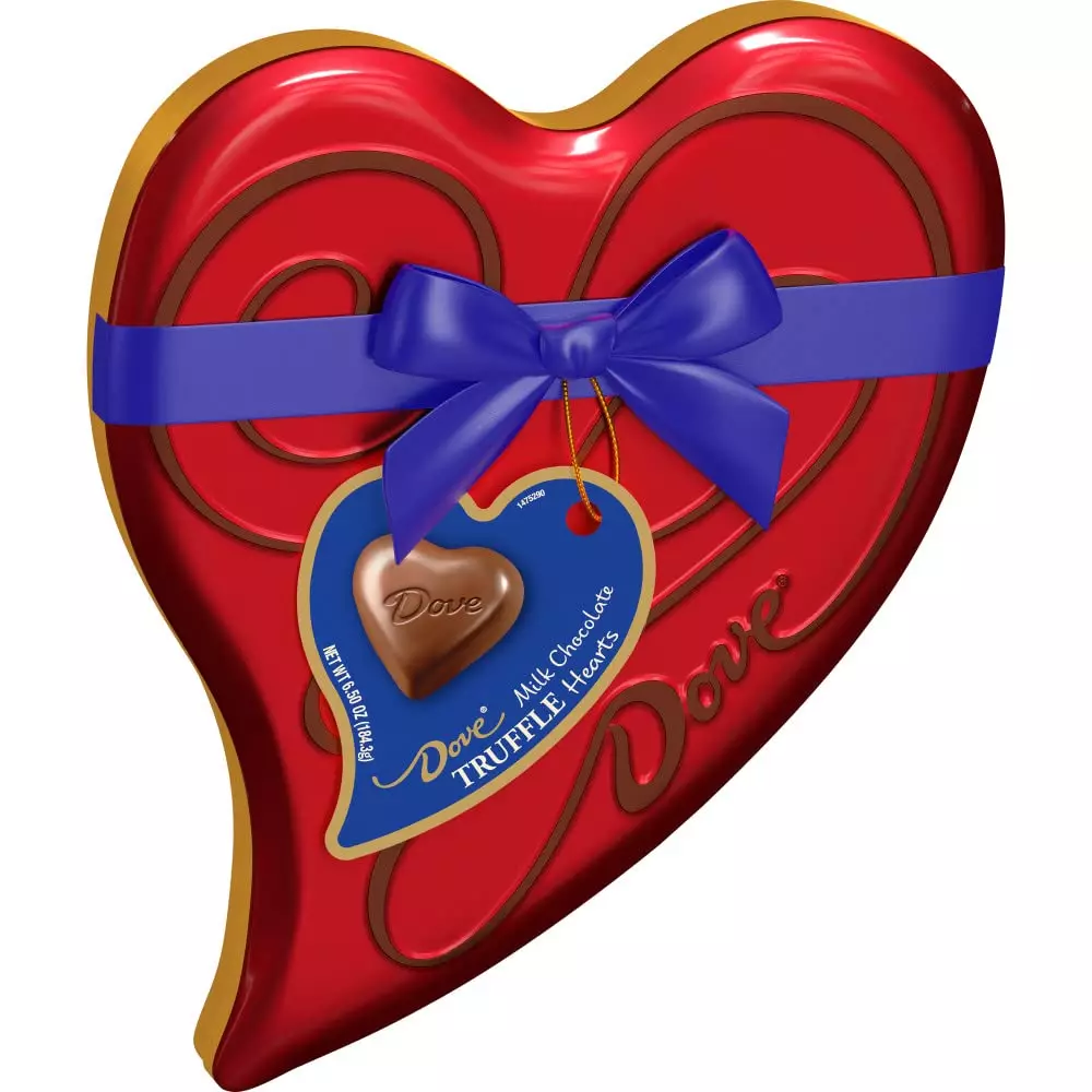 DOVE valentýnská krabička s čokoládovým srdcem