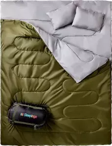 Sleepingo Double Sleeping Bag para sa Backpacking, Camping, O Hiking