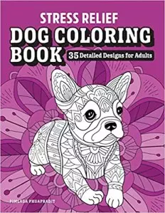 Libro para colorear de perros para aliviar el estrés